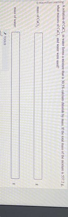 solved a solution of cacl2 in water forms a mixture that is
