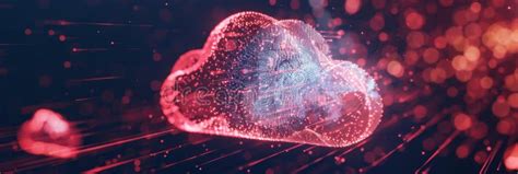 Digital Cloud Computing Technology Background Data Storage Network With Glowing Lights Stock