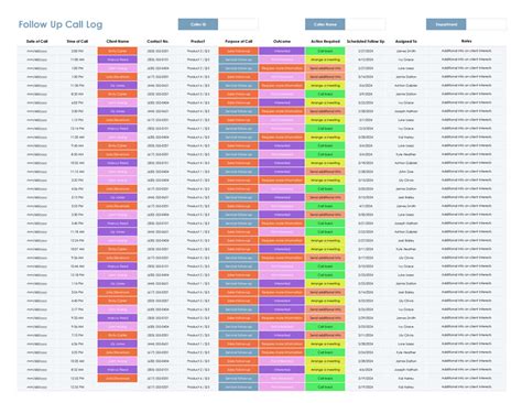 Free Patient Call Log Template For Excel Wordlayouts
