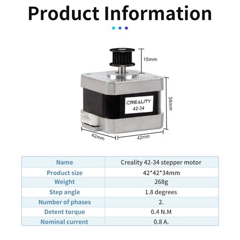 Buy Creality Original Ender 3 S1 Pro X Axis Stepper Motor 42 34 3d Printer Stepping Motor With