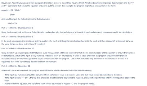 Solved Develop An Assembly Language Nasm Program That