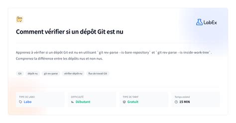 Comment Vérifier Si Un Dépôt Git Est Nu Labex