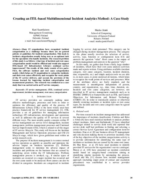 Pdf Creating An Itil Based Multidimensional Incident Analytics Method