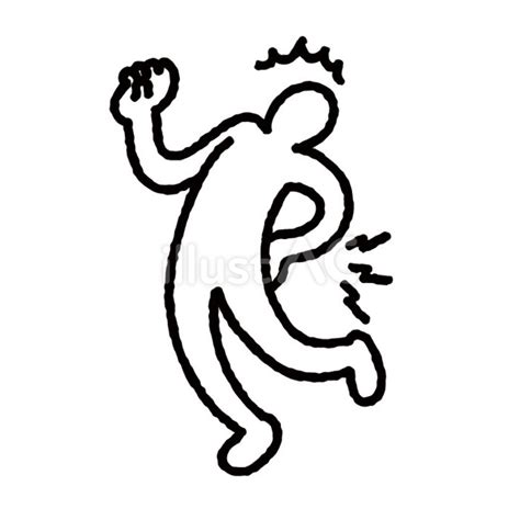 シンプル人物シリーズでぎっくり腰の人イラスト No 25234419｜無料イラスト・フリー素材なら「イラストac」