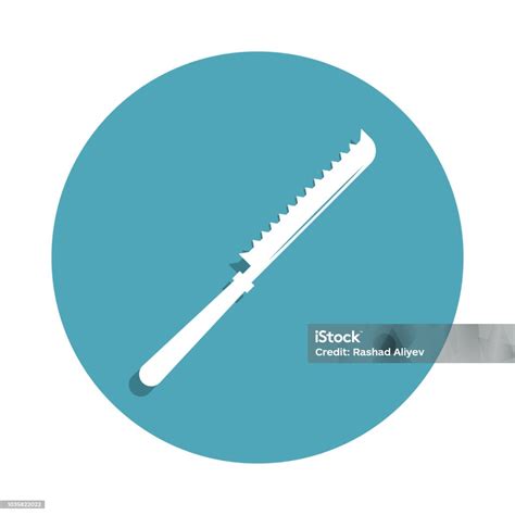 절단 빵 아이콘 배지 스타일에 대 한 칼입니다 부엌 도구 모음 아이콘 중 하나는 Ui Ux에 대 한 사용할 수 있습니다 강철에 대한 스톡 벡터 아트 및 기타 이미지 Istock