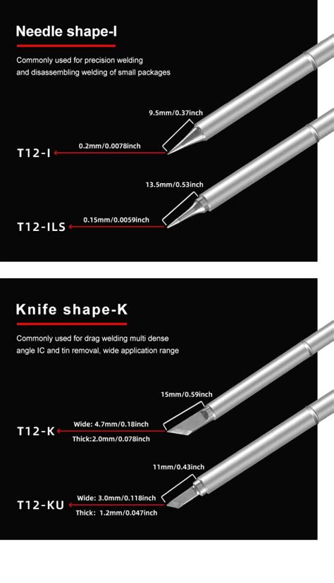 Sequre T12 Soldering Iron Tips 8 Types Kiwiquads