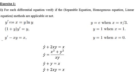 Solved 1 For Each Differential Equation Verify If The