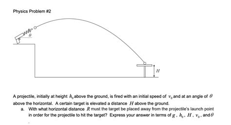 Solved Physics Problem 2 A Projectile Initially At Height H Above The Ground Is Fired With