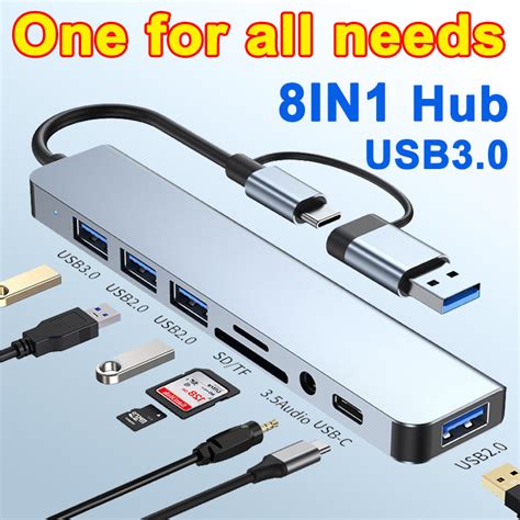 BENOSEM USB Hub Multiport Converter Tablet Type C OTG Adaptor Card Reader Dock For Laptop USB C