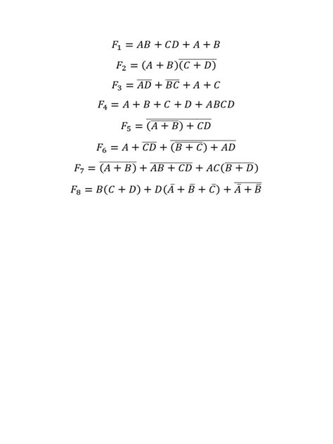Digital Logic Equations Pdf