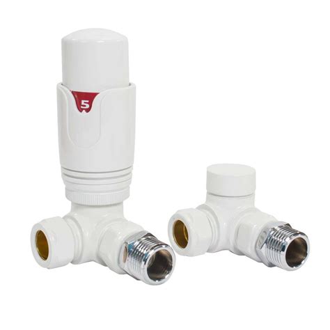 White Corner Thermostatic Trv Valves Lincs Radiators Direct