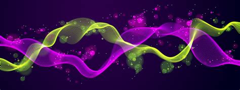 흐르는 에너지 입자 어두운 위에 혼합 된 점의 상호 파도 곡선 점선 3d 이중 선 벡터 그림입니다 빛나는 빛나는 효과와 3d 미래 기술 스타일 0명에 대한 스톡 벡터 아트