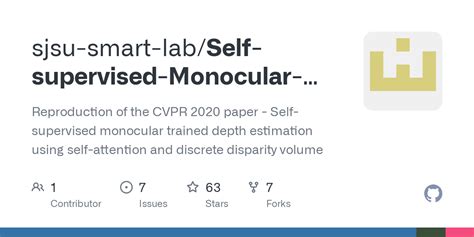 Github Sjsu Smart Lab Self Supervised Monocular Trained Depth Estimation Using Self Attention