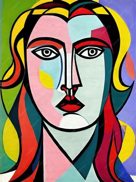 Premium Photo Abstract Modern Art Picasso Style Human Woman Face