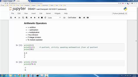 Dsa0104 Expressions Operations And Precedence In Python Youtube