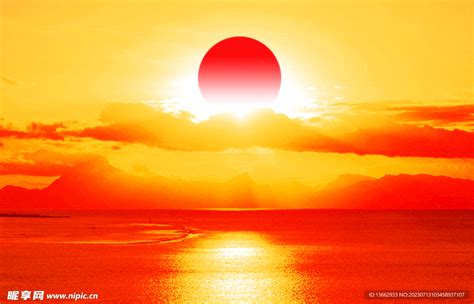 海上日出设计图 风景 PSD分层素材 设计图库 昵图网