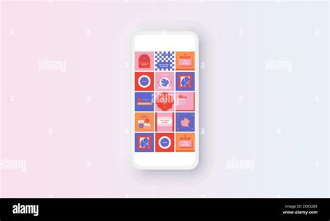 Template Screen Interface Application Posts For Social Media Stock Vector Image And Art Alamy