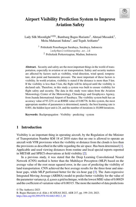 Pdf Airport Visibility Prediction System To Improve Aviation Safety