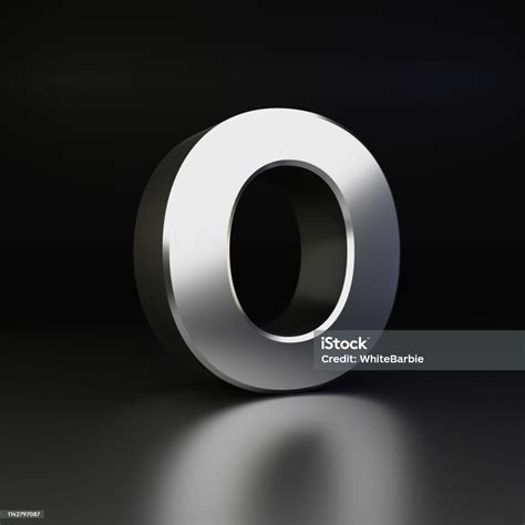 크롬 문자 O 대문자 3d 렌더링 반짝이는 금속 글꼴 검은 배경에 고립 0명에 대한 스톡 사진 및 기타 이미지 0명 3차원
