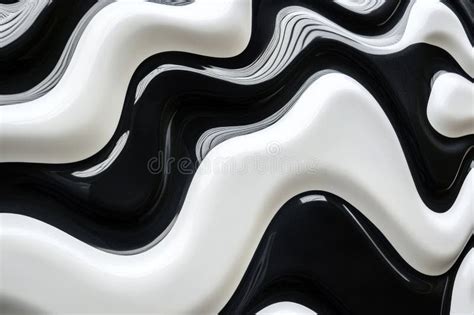 Elegant Abstract Design Featuring Bold Modern Pattern With Minimalistic Black And White Wavy