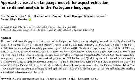 Approaches Based On Language Models For Aspect Extraction For Sentiment