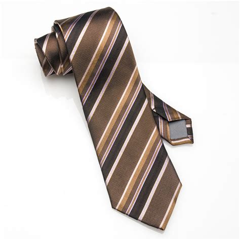Brown Stripe Silk Tie
