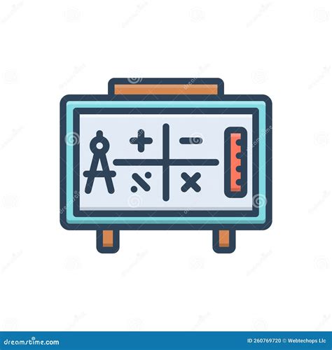 Color Illustration Icon For Math Concept And Formula Stock