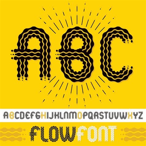 벡터 대문자 현대 팝 알파벳 문자 Abc 세트 둥근 굵은 복고 글꼴 타이프스크립트는 예술 창작에 사용할 수 있습니다