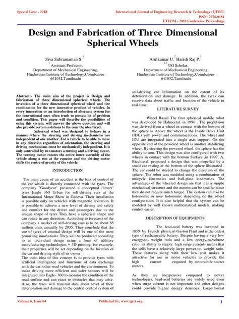 Design And Fabrication Of Three Dimensional Spherical Wheels