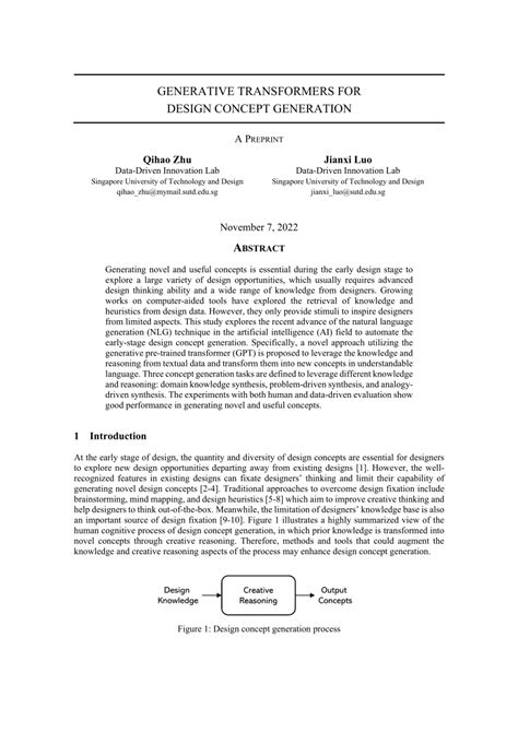 Pdf Generative Transformers For Design Concept Generation