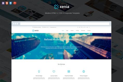 Xenia Refined Html Css Corporate Template Download For Wordpress