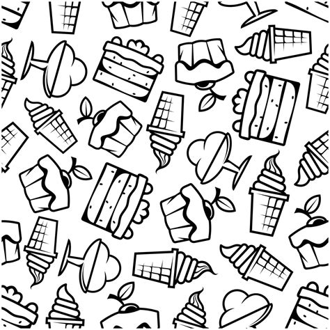 Seamless Cakes And Ice Cream Pattern 11677366 Vector Art At Vecteezy