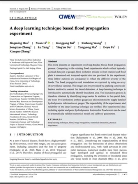 A Deep Learning Technique Based Flood Propagation Experiment