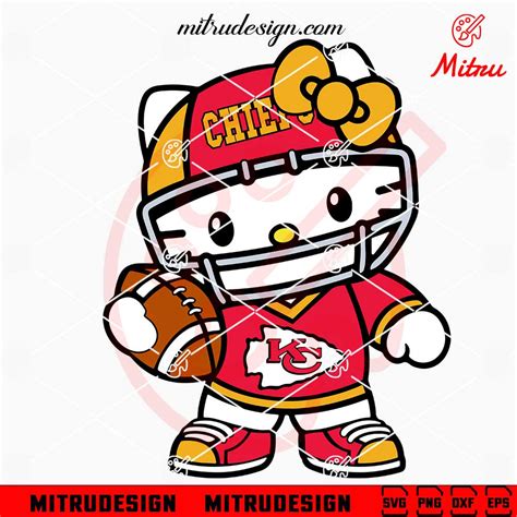 Hello Kitty Kansas City Chiefs Svg Png Dxf Eps Cut Files