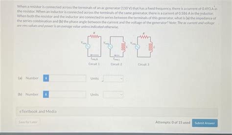 Solved When A Resistor Is Connected Across The Terminals Of Chegg Com