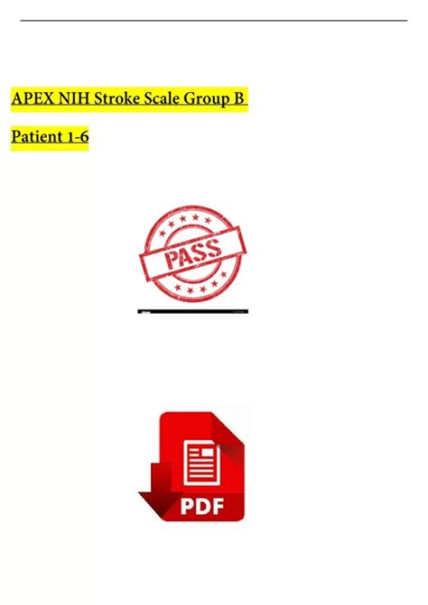 APEX NIH Stroke Scale Group B Patient 1 6 2025 APEX NIH Stroke Scale Stuvia US