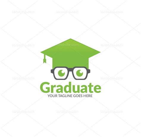 وکتور لوگو کلاه دانشجویی گرافیک با طعم تربچه