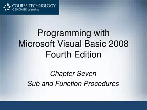 Ppt Programming With Microsoft Visual Basic 2008 Fourth Edition