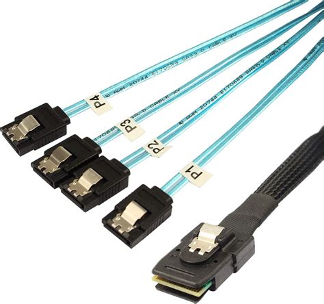 Jopto Mini Sas Cables 100 Cm Internal Mini Sas To 4 X Sas Sata Multi Lane Forward Breakout Cable