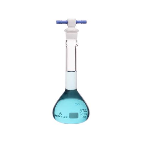 Volumetric Flask Astm Wide Mouth Heavy Duty With Ptfe Stopper Class A 10 Ml Scientific
