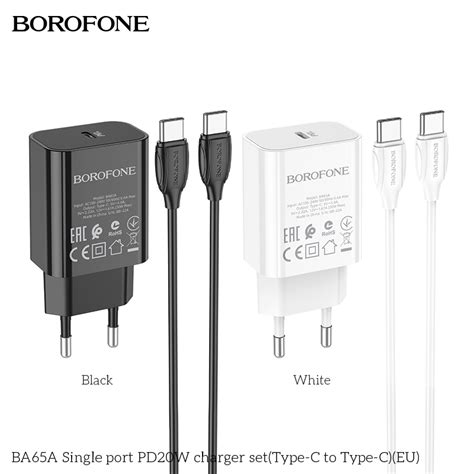Bộ Sạc Ba65a Pd20w Một Cổng Type C Sang Type C Eu