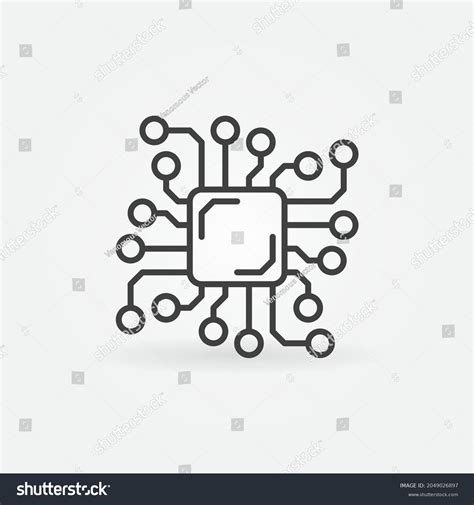 칩 프로세서 또는 회로 기판 선형 스톡 벡터로열티 프리 2049026897 Shutterstock