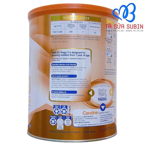 Sữa Nan A2 Úc 800gr Số 1 Bé 0 6 Tháng Tã Sữa Subin
