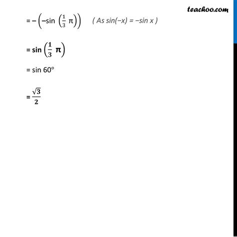 Ex 3 2 9 Find Value Of Sin 11pi 3 Chapter 3 Class 11 Teachoo