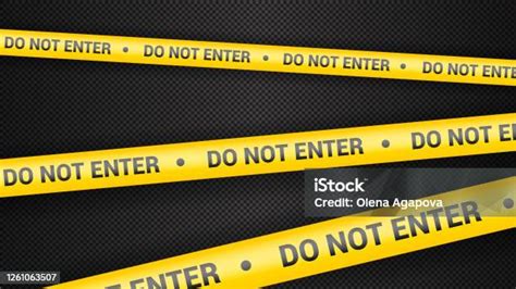 경찰 테이프 범죄 위험 라인 주의 경찰 라인 고립 경고 테이프 노란색 경고 리본 집합입니다 흰색 배경의 벡터 그림입니다 입력하지 마십시오 개념에 대한 스톡 벡터 아트 및