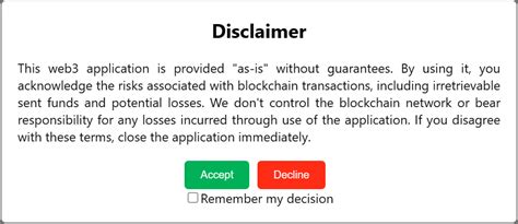 Integrating A Disclaimer Popup In Web3 Applications By Techexplorer
