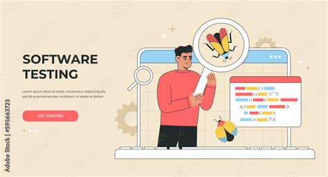 Software Testing Concept Application Development Coding And Bugs Searching Digital Analysis