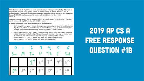 2019 Ap Computer Science A Frq 1b Youtube