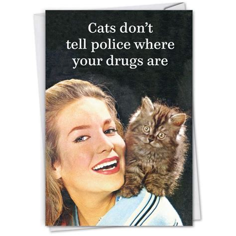 Cats Dont Narc On Your Drugs Card By Nobleworks Outer Layer