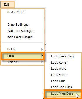 Icovia Tools And Interface Menus Edit Menu Lock Lock All Area Dimensions